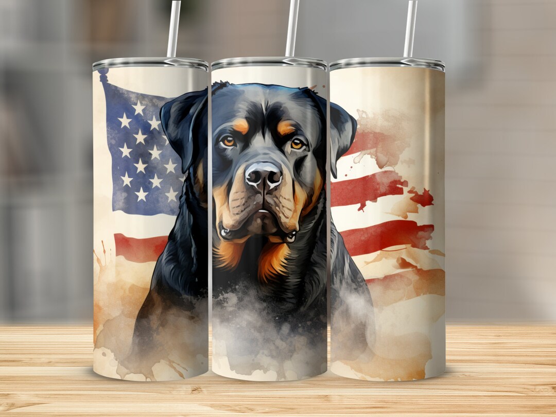 Rottweiler Flag Tumbler, 20oz Sublimation Tumbler Design, Straight and ...