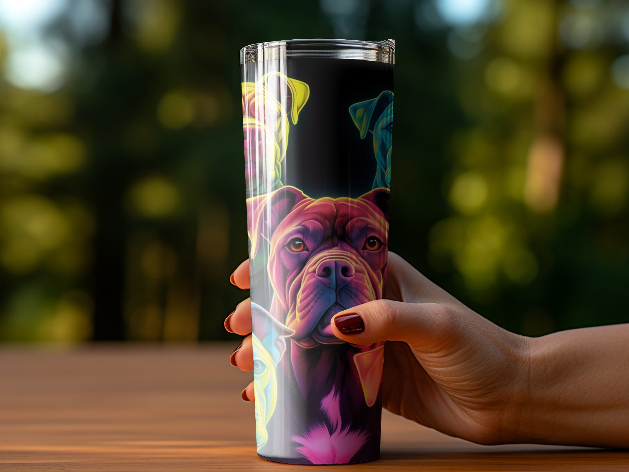 Neon Pitbull 20oz Skinny Tumbler Wrap Straight and Tapered Tumbler ...
