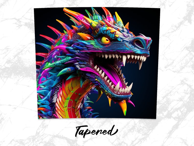 Neon Spiked Dragon 20oz Skinny Tumbler Wrap Straight and Tapered ...