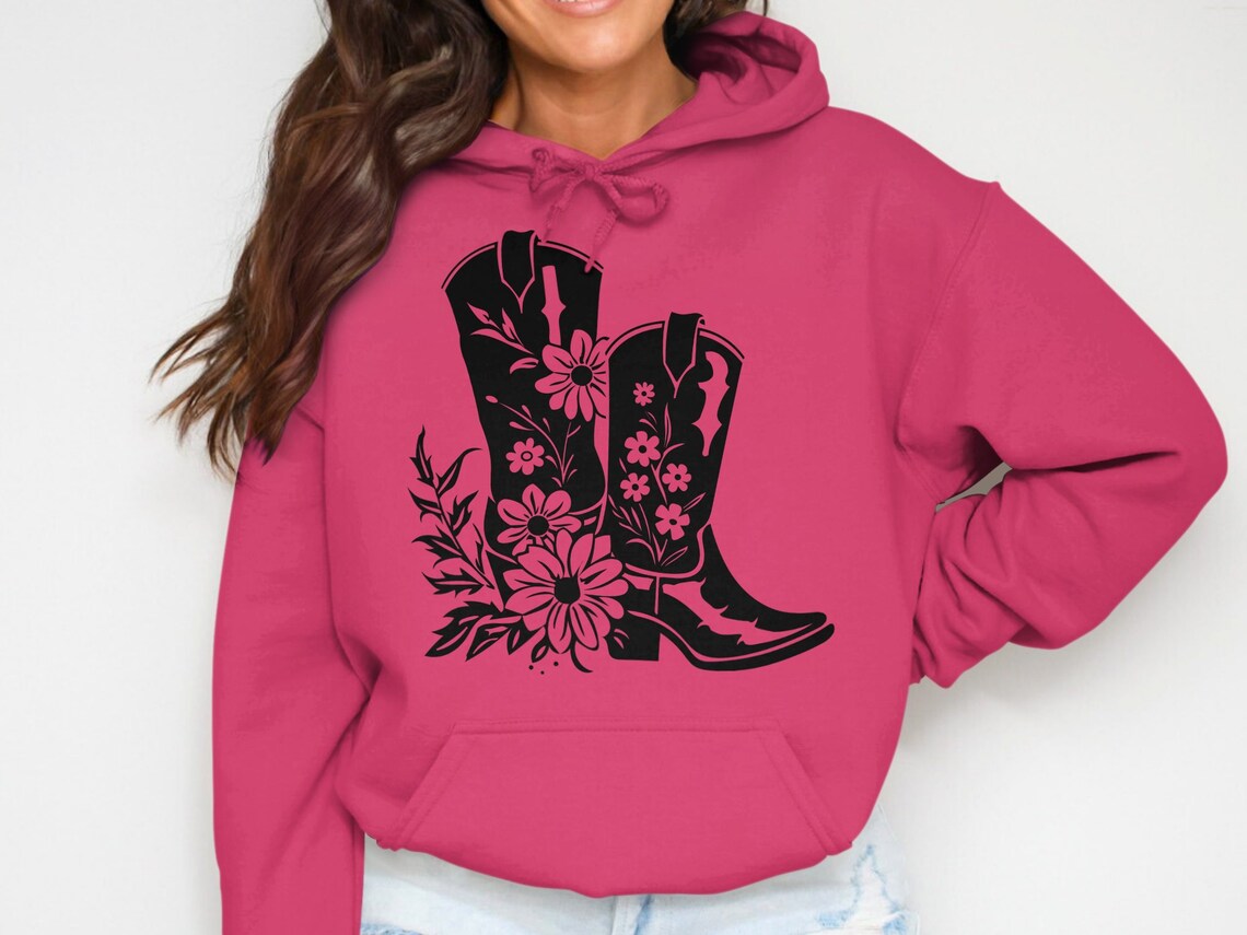 Cowboy Boot With Flowers SVG Digital Cut, Floral Cowboy Boots Svg ...
