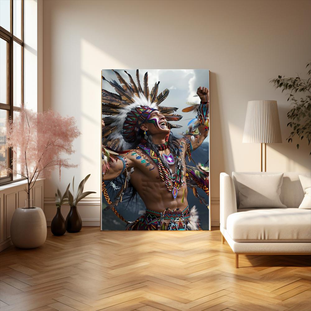 American Native Warrior Wall Art, Abstract Indian Art, Native American ...