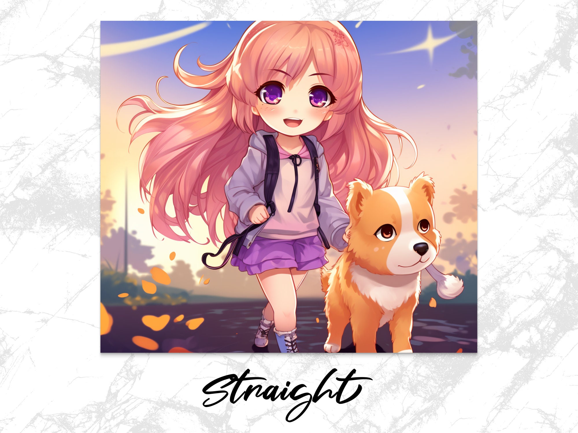 Kawaii Chibi Girl With Dog 20oz Skinny Tumbler Wrap Straight - Etsy