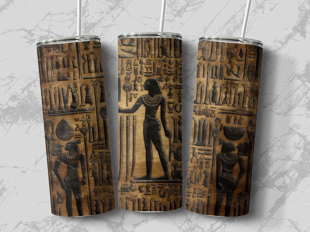 Egyptian Hieroglyphic Tumbler, 20oz Sublimation Tumbler Designs ...