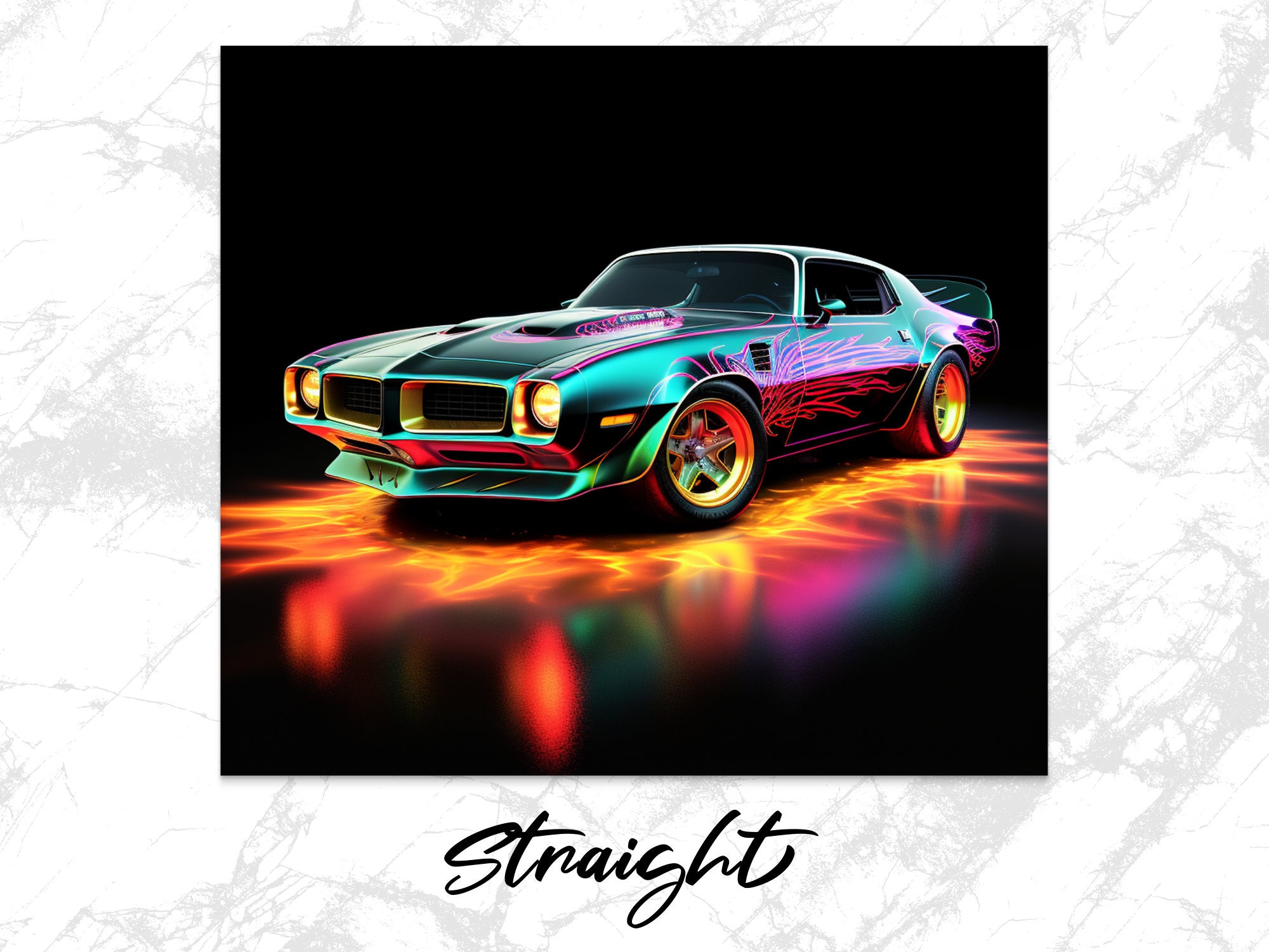 1974 Trans Am Neon Color 20oz Skinny Tumbler Wrap Straight and Tapered ...