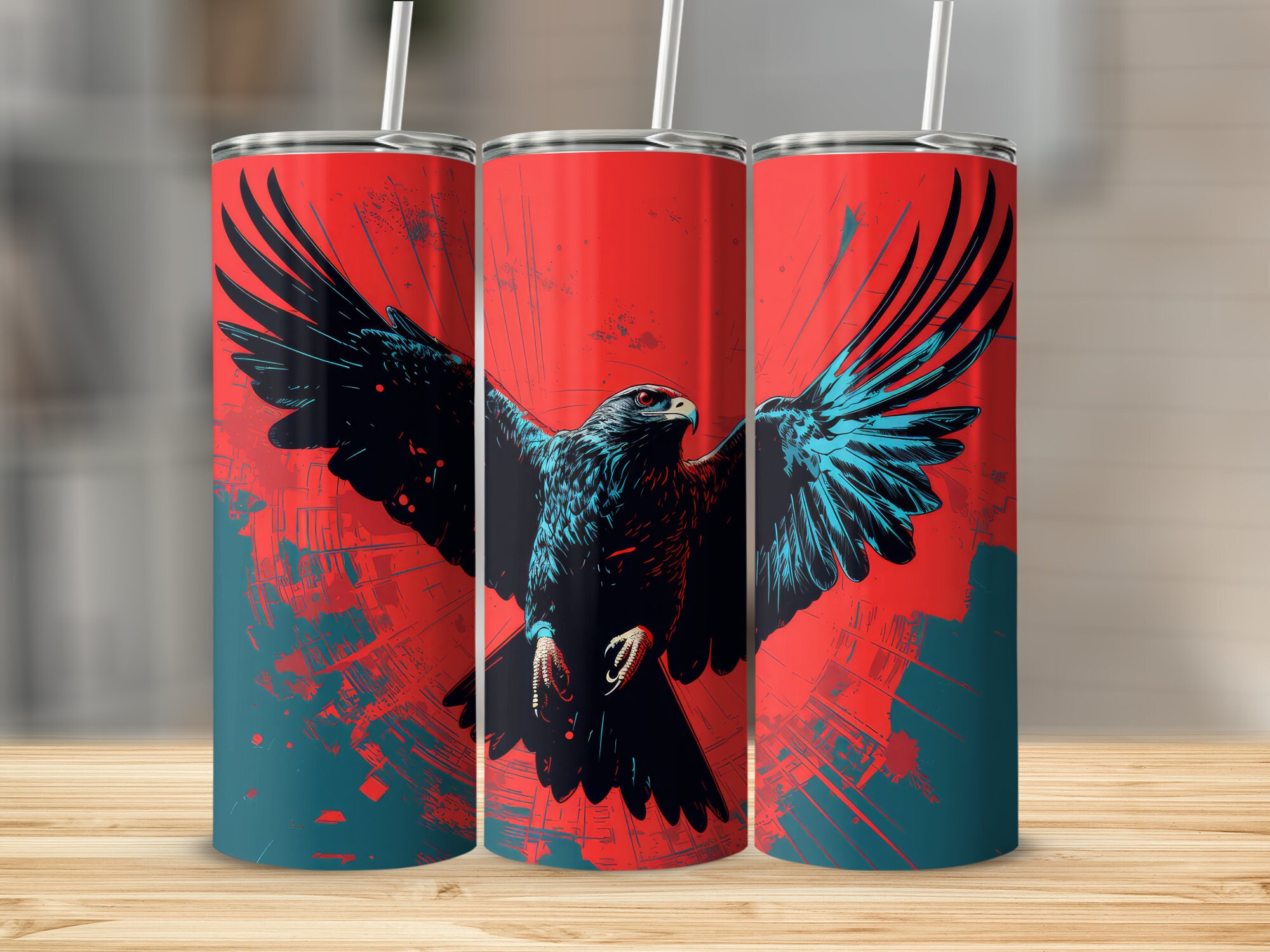 Flying Falcon Sky 20oz Sublimation Tumbler Design, Straight and Tapered ...