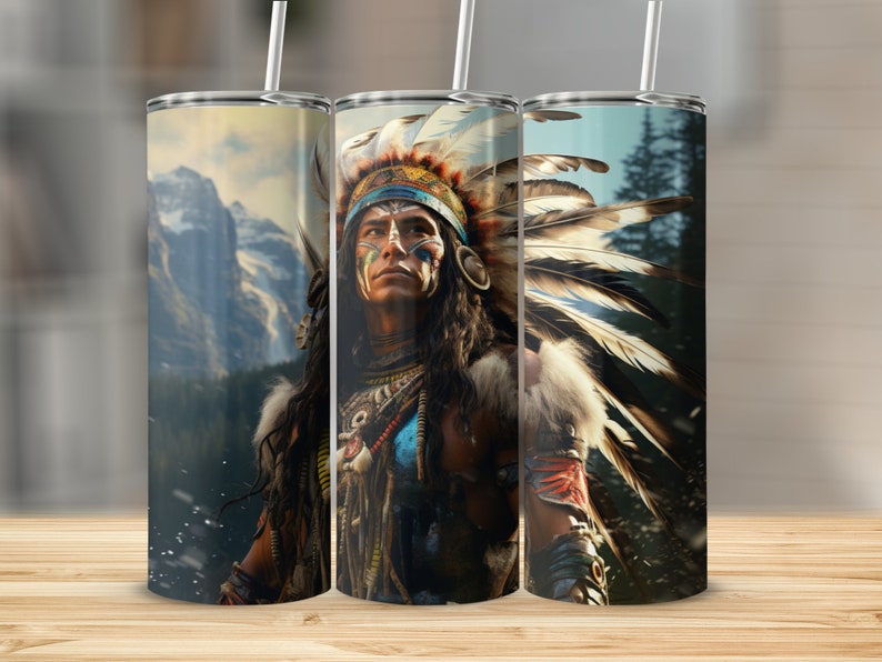 Native American 20oz Skinny Tumbler Wrap Straight and Tapered Tumbler ...