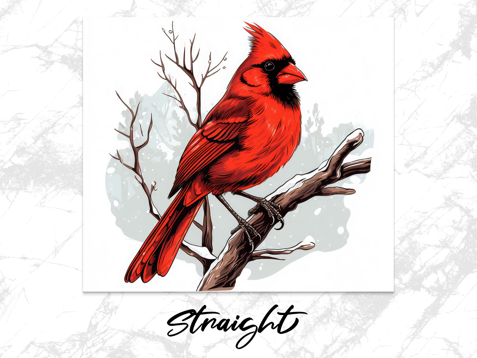 Red Cardinal Bird, 20oz Sublimation Tumbler Design, 9.2x8.3 Inch ...