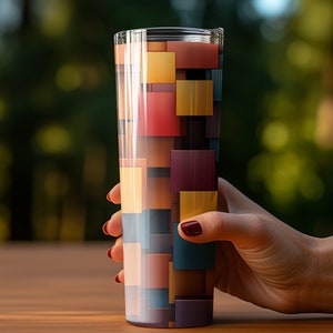 Square Shape Pattern, 20oz Sublimation Tumbler Design, Straight and ...
