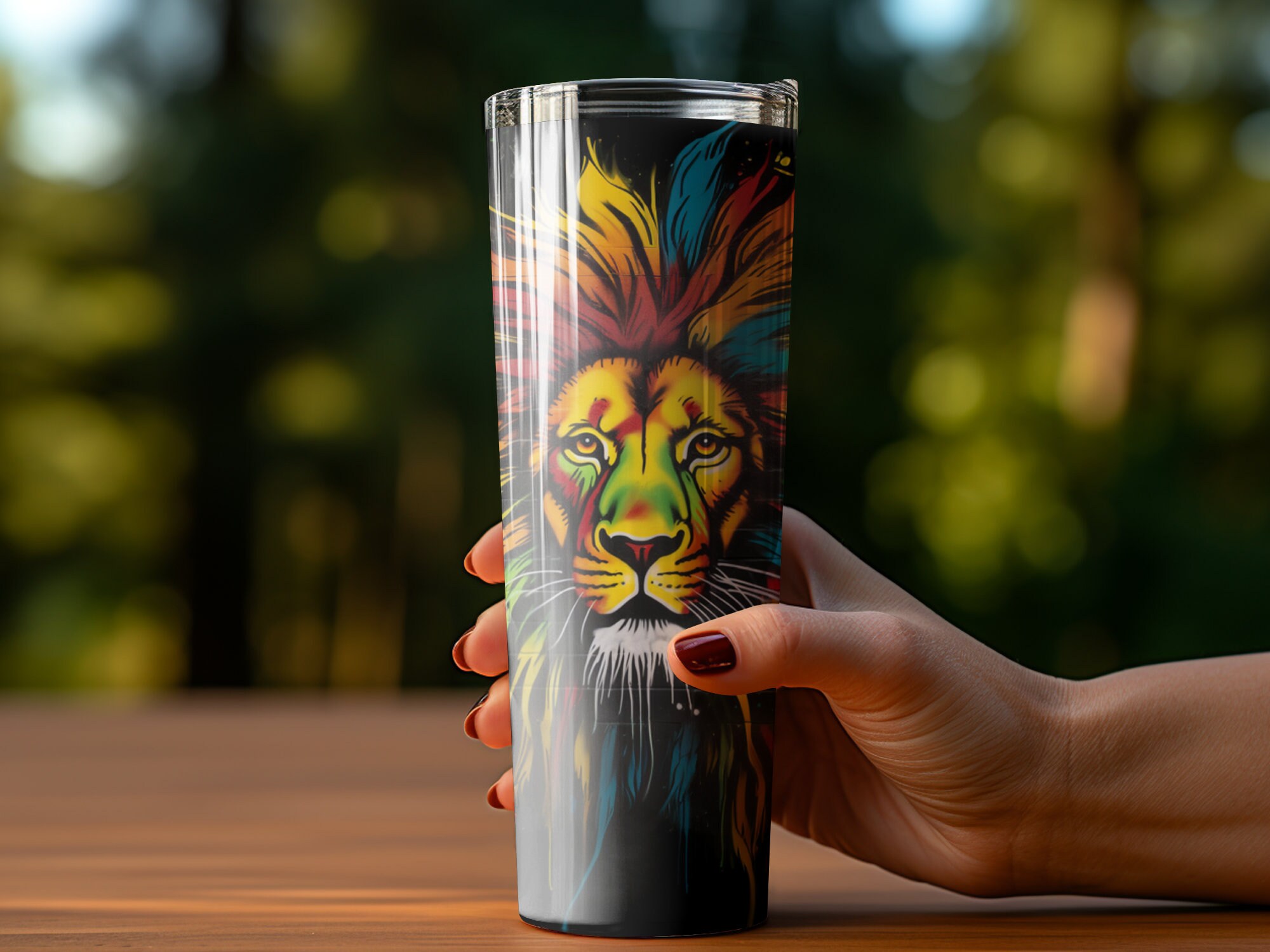 Reggae Lion Tumbler, 20oz Skinny Tumbler Wrap, Straight and Tapered ...