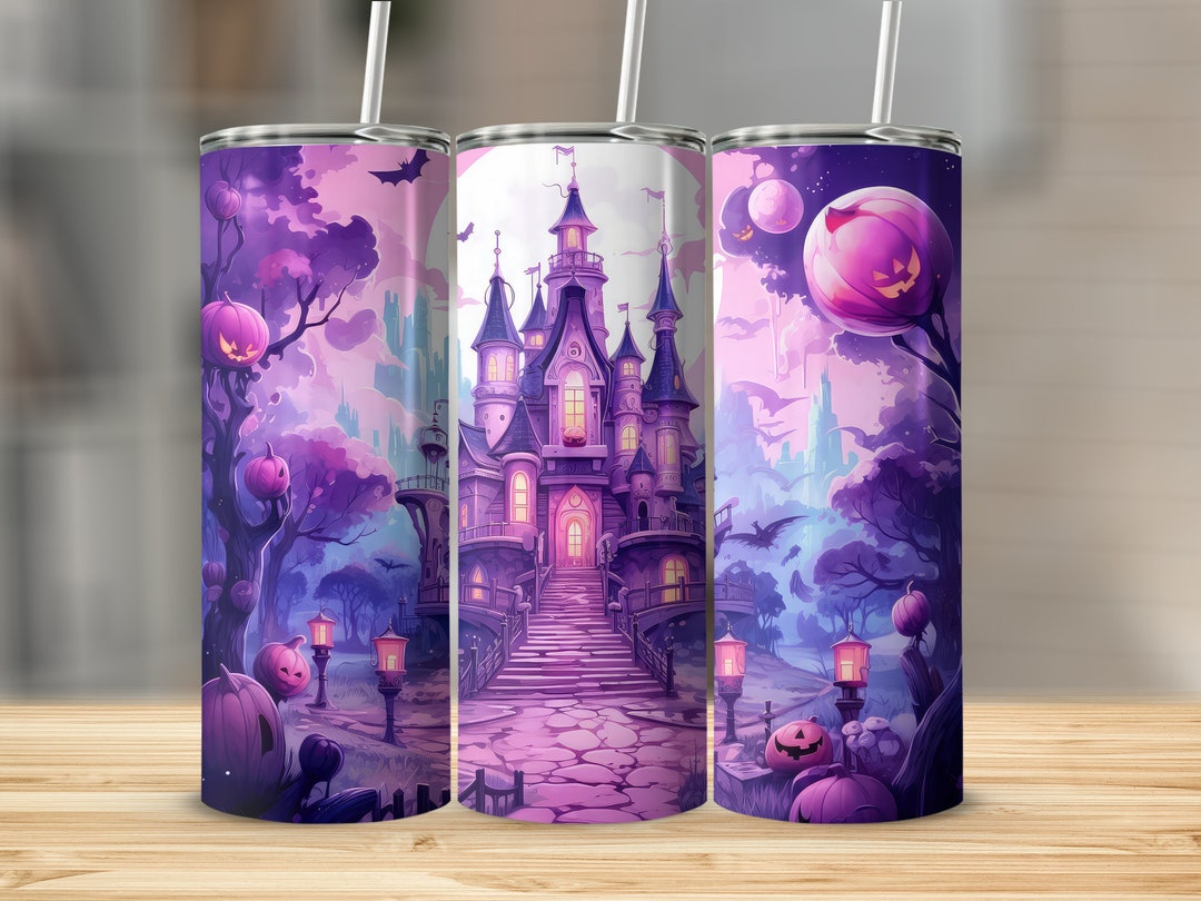 Purple Castle, 20oz Sublimation Tumbler Design, 9.2x8.3 Inch Straight ...