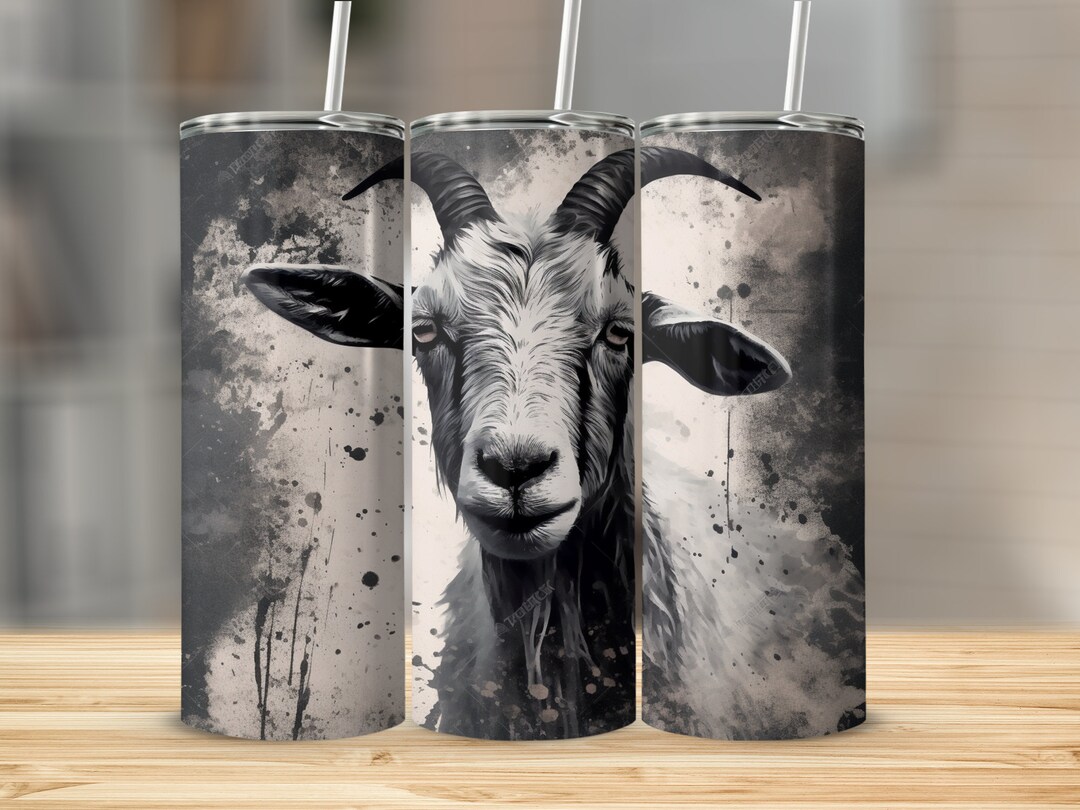 Distressed Goat Background 20oz Skinny Tumbler Wrap Straight and ...