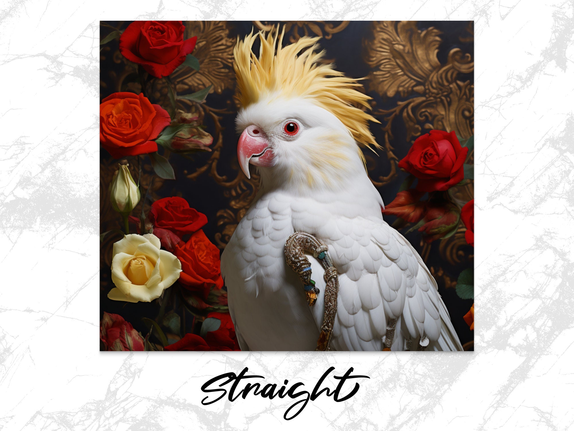 Golden Crown Cockatoo 20oz Skinny Tumbler Wrap Straight and Tapered ...