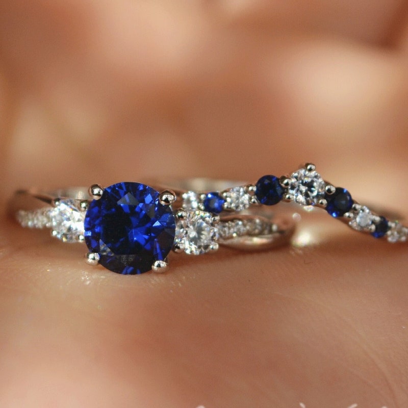 Blue Engagement Ring - Etsy