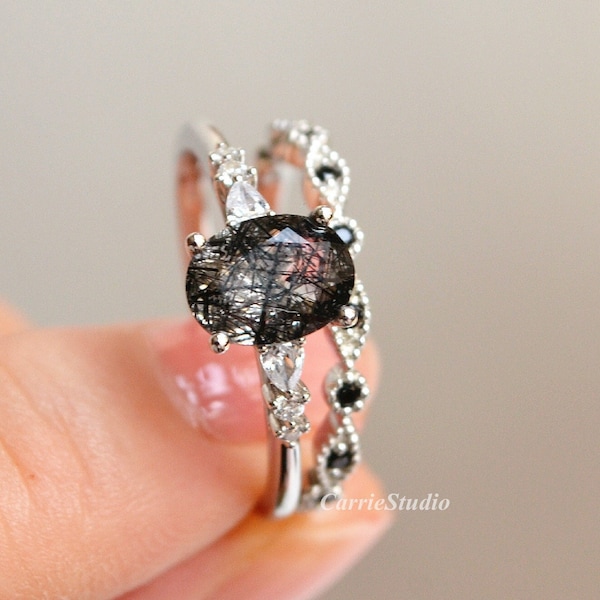 Rutilated Quartz Engagement Ring - Etsy