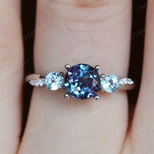 Alexandrite Aquamarine Ring Etsy UK