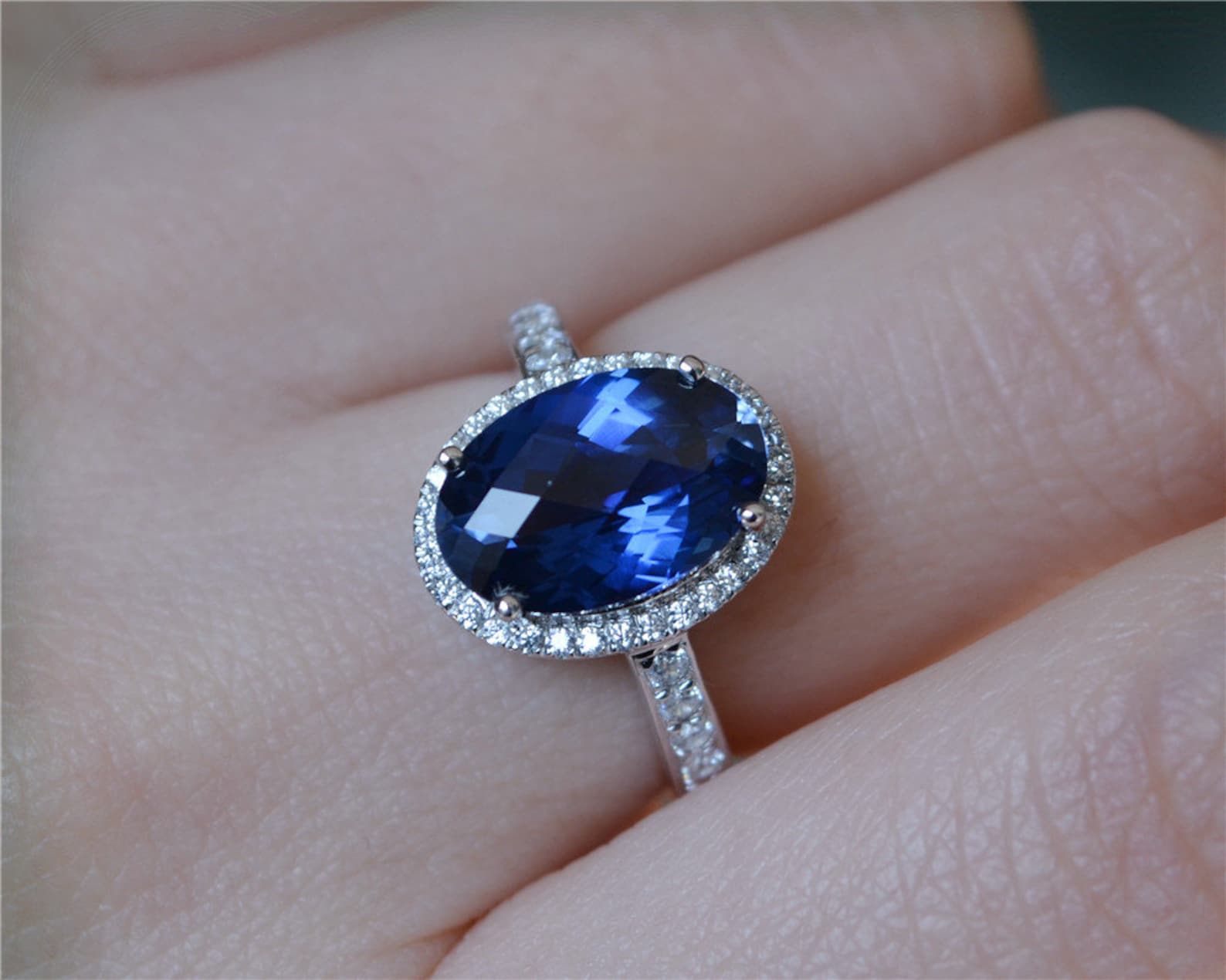 Oval Sapphire Ring Sapphire Engagement Ring 925 Sterling - Etsy