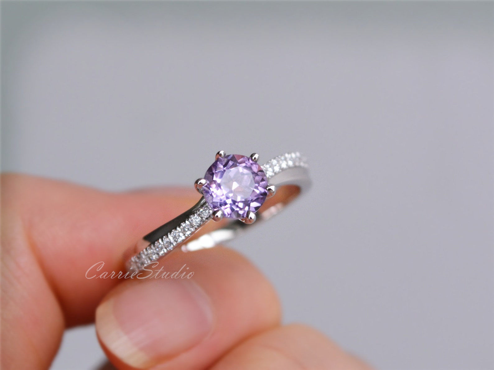 Light Purple Amethyst Ring Amethyst Engagement Ring/ Wedding - Etsy