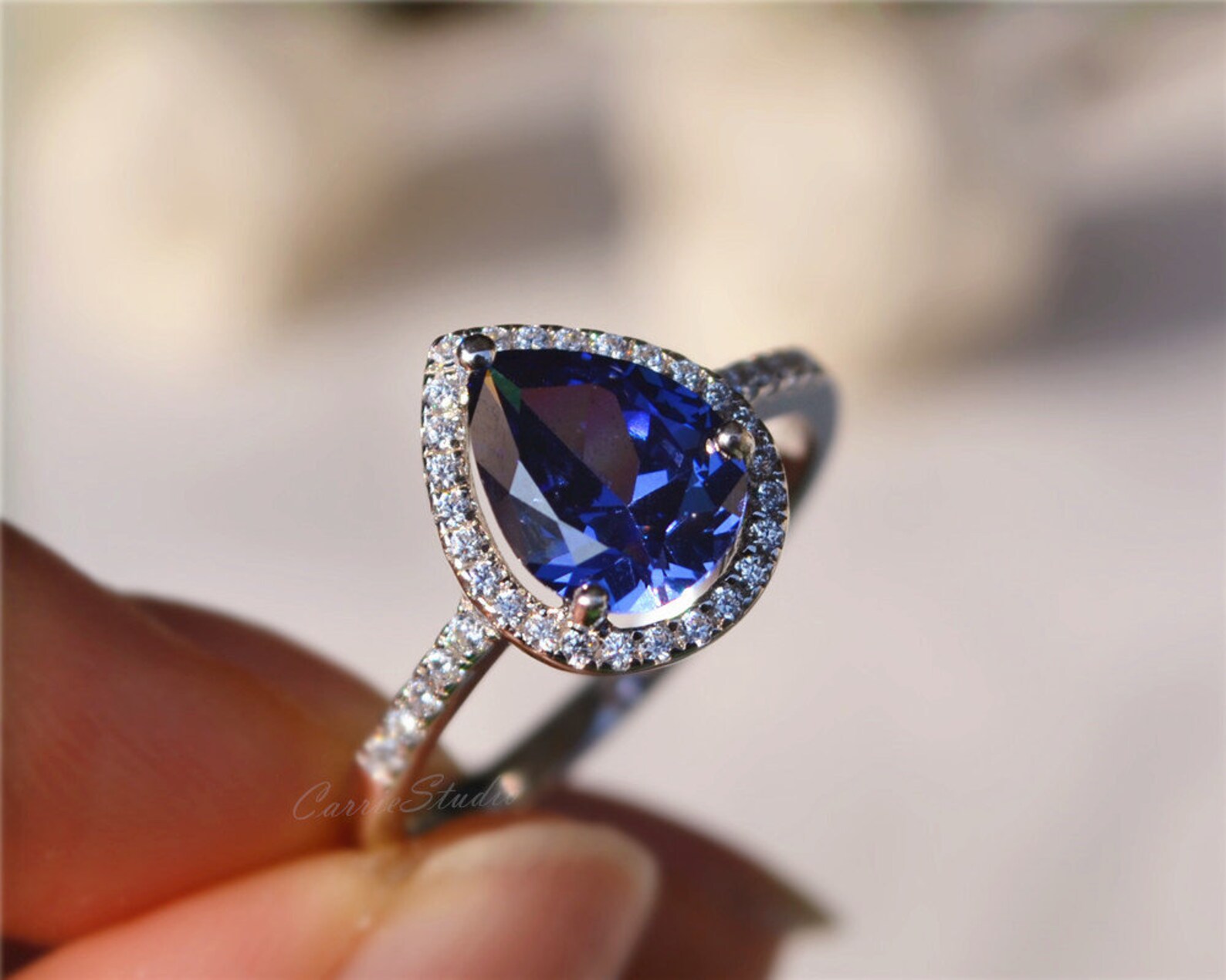 Pear Tanzanite Ring Tanzanite Engagement Ring Wedding Ring - Etsy