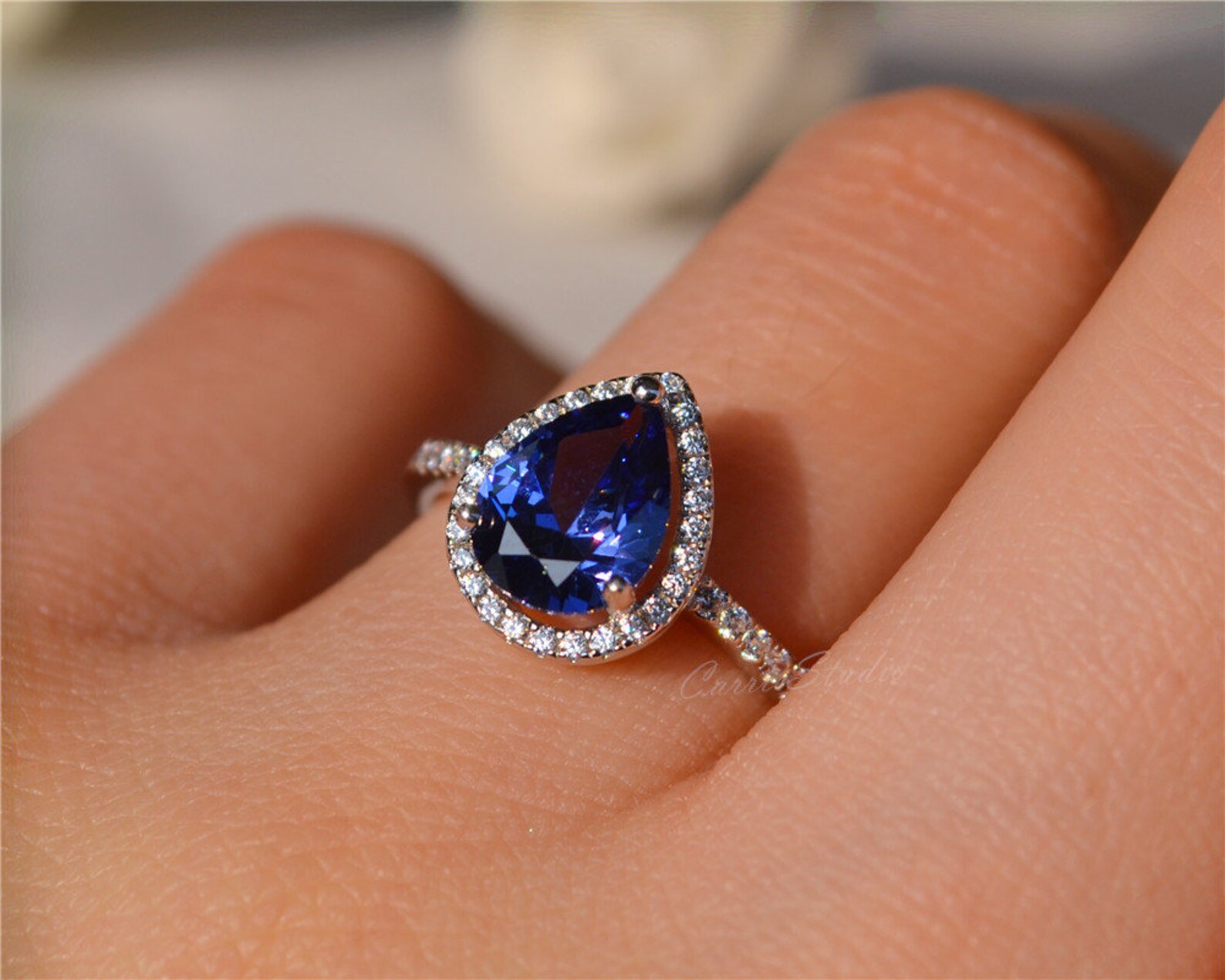 Pear Tanzanite Ring Tanzanite Engagement Ring Wedding Ring - Etsy