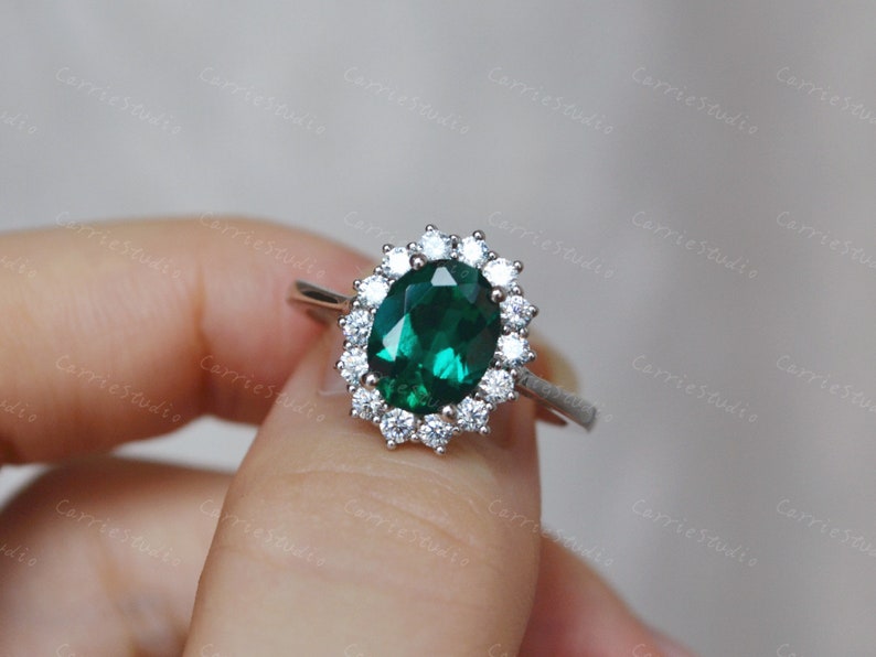 Lab Created Emerald Ring Royal Style Oval 97 Mm Emerald Ring - Etsy