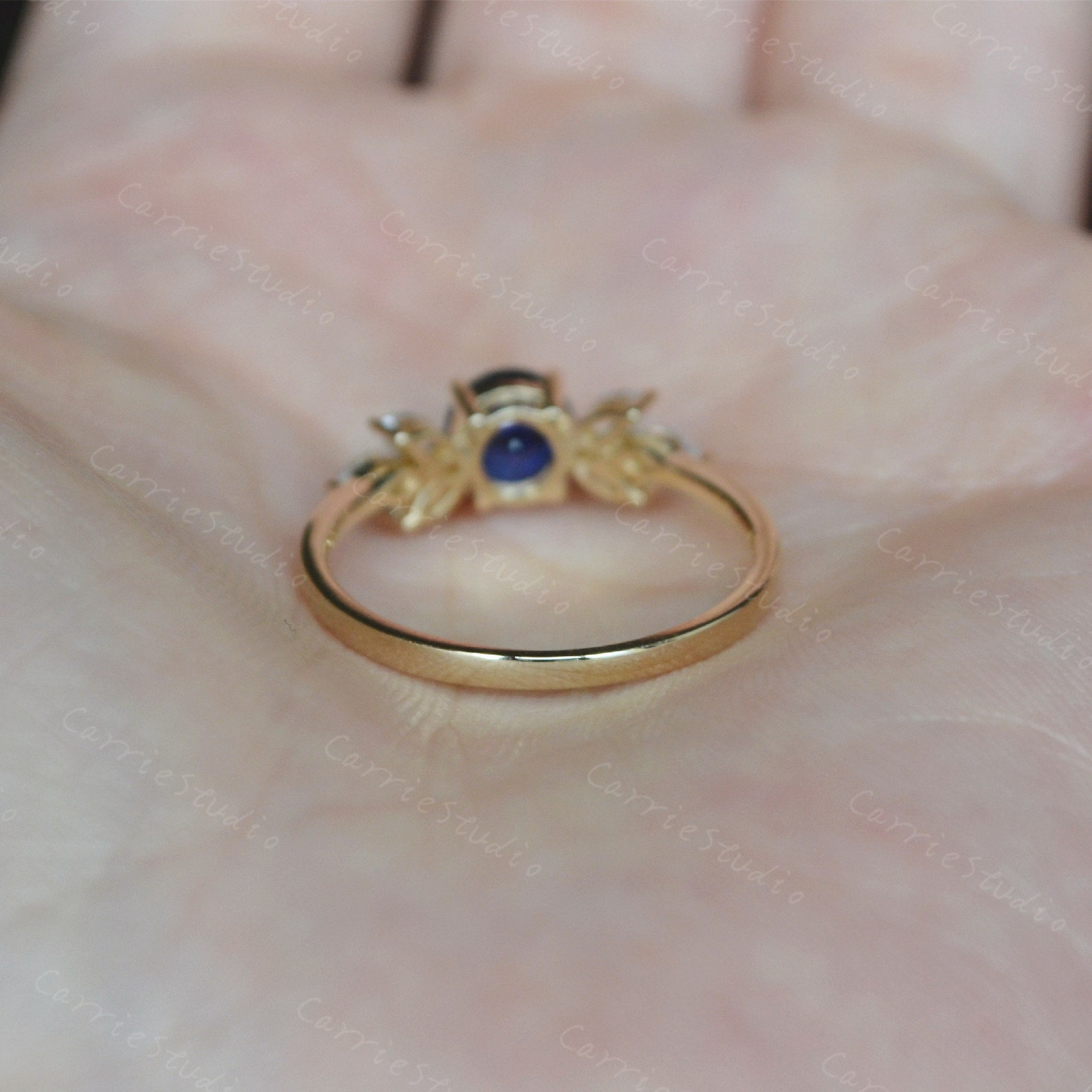 Solid 14K Gold Sapphire Ring Sapphire Engagement Ring - Etsy
