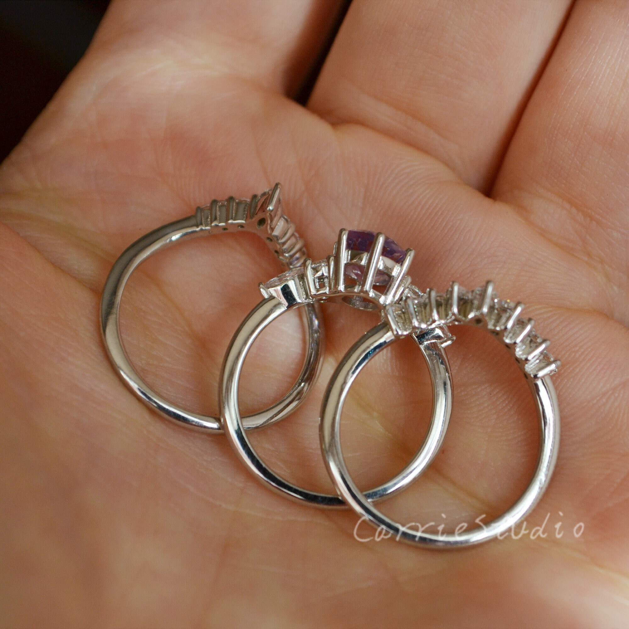 Natural Lavender Amethyst Ring Set/light Purple Amethyst - Etsy