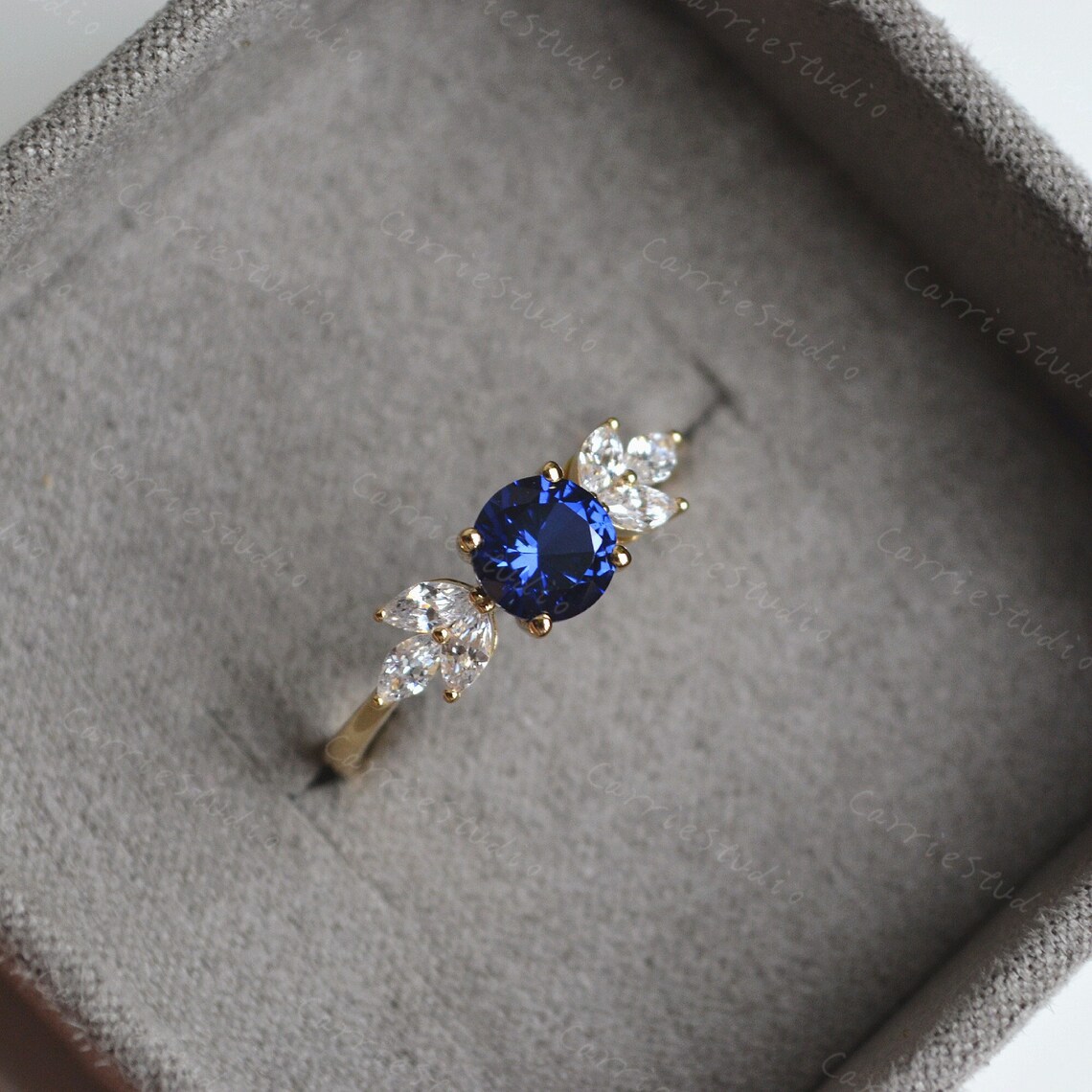 Solid 14K Gold Sapphire Ring Sapphire Engagement Ring - Etsy