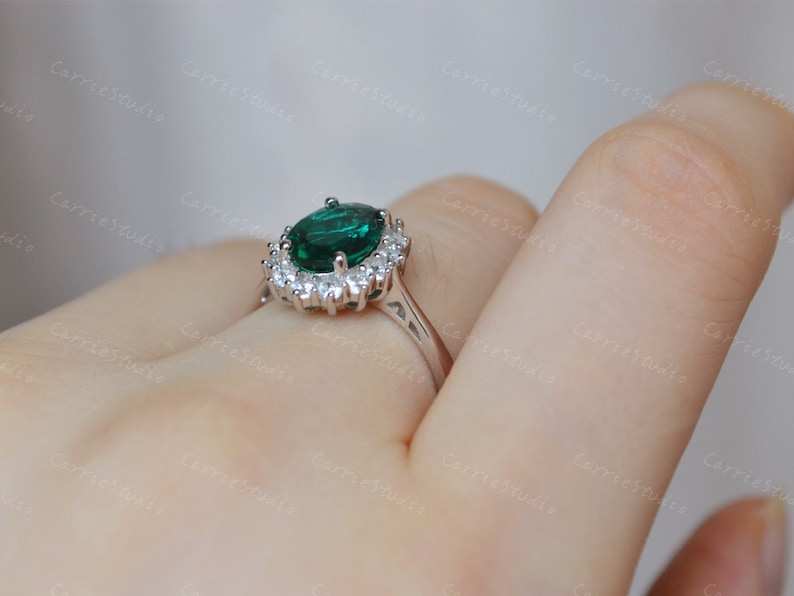 Lab Created Emerald Ring Royal Style Oval 97 Mm Emerald Ring - Etsy