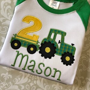 Monogram Tractor Birthday Raglan Tee Farm Birthday Shirt | Etsy