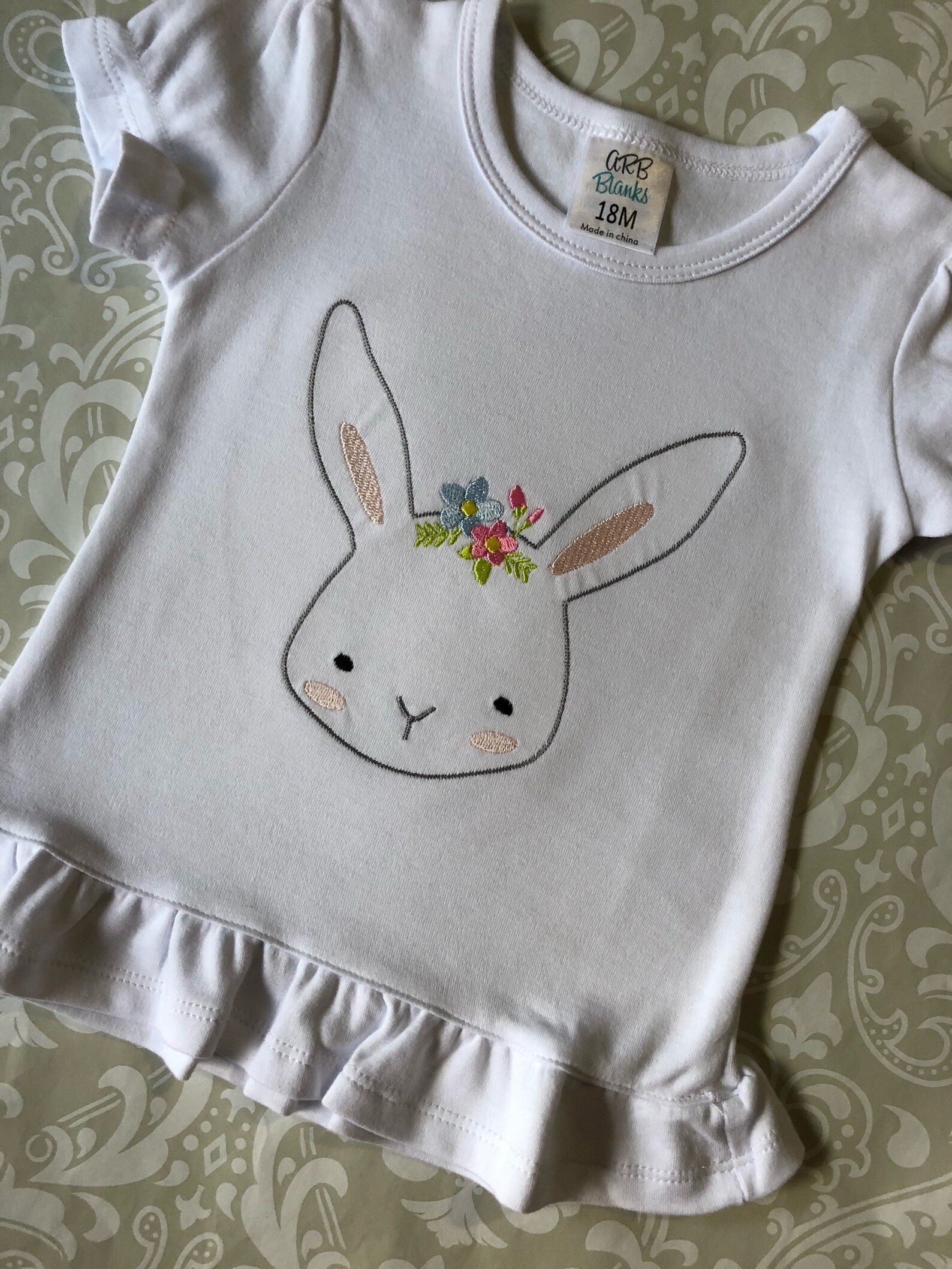 Girls Easter Outfit, Embroidered Easter Ruffle Tee Shirt, Toddler ...