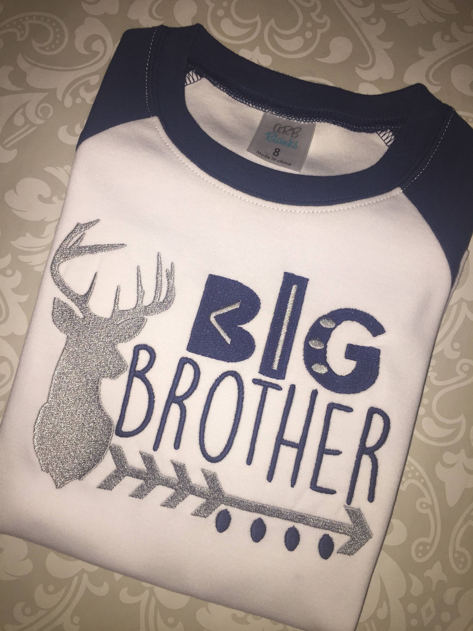 Deer Antler Little Brother Raglan Baby Gown, Matching Big Brother ...