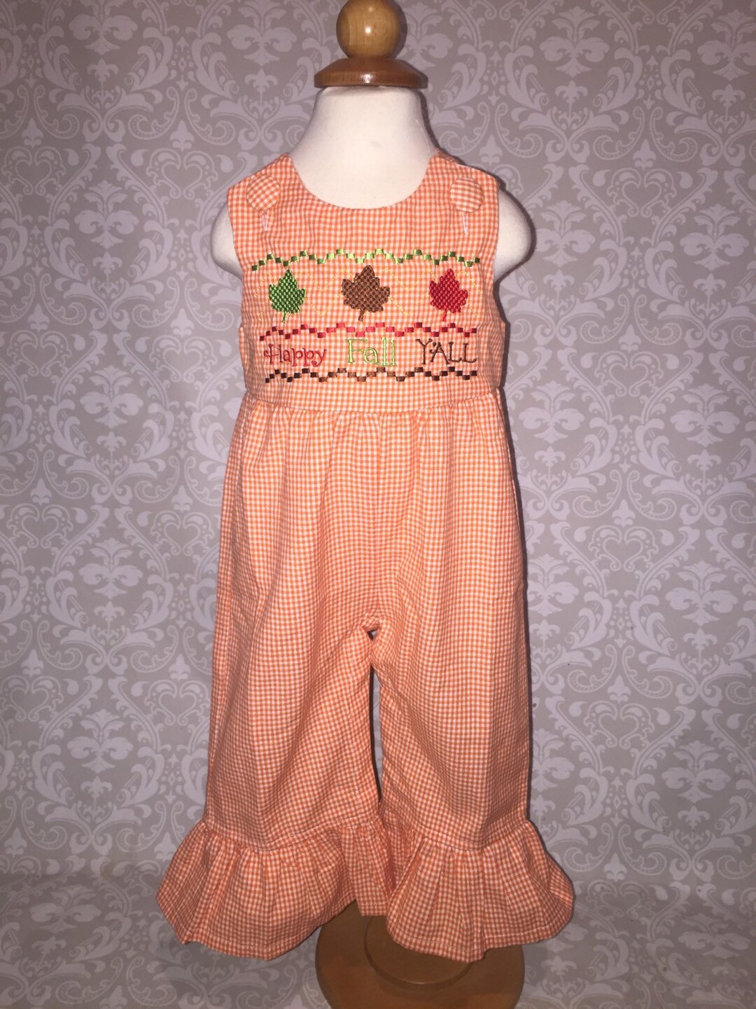 Happy Fall Y'all Faux Smocked Ruffle Romper for Toddler Girls - Etsy