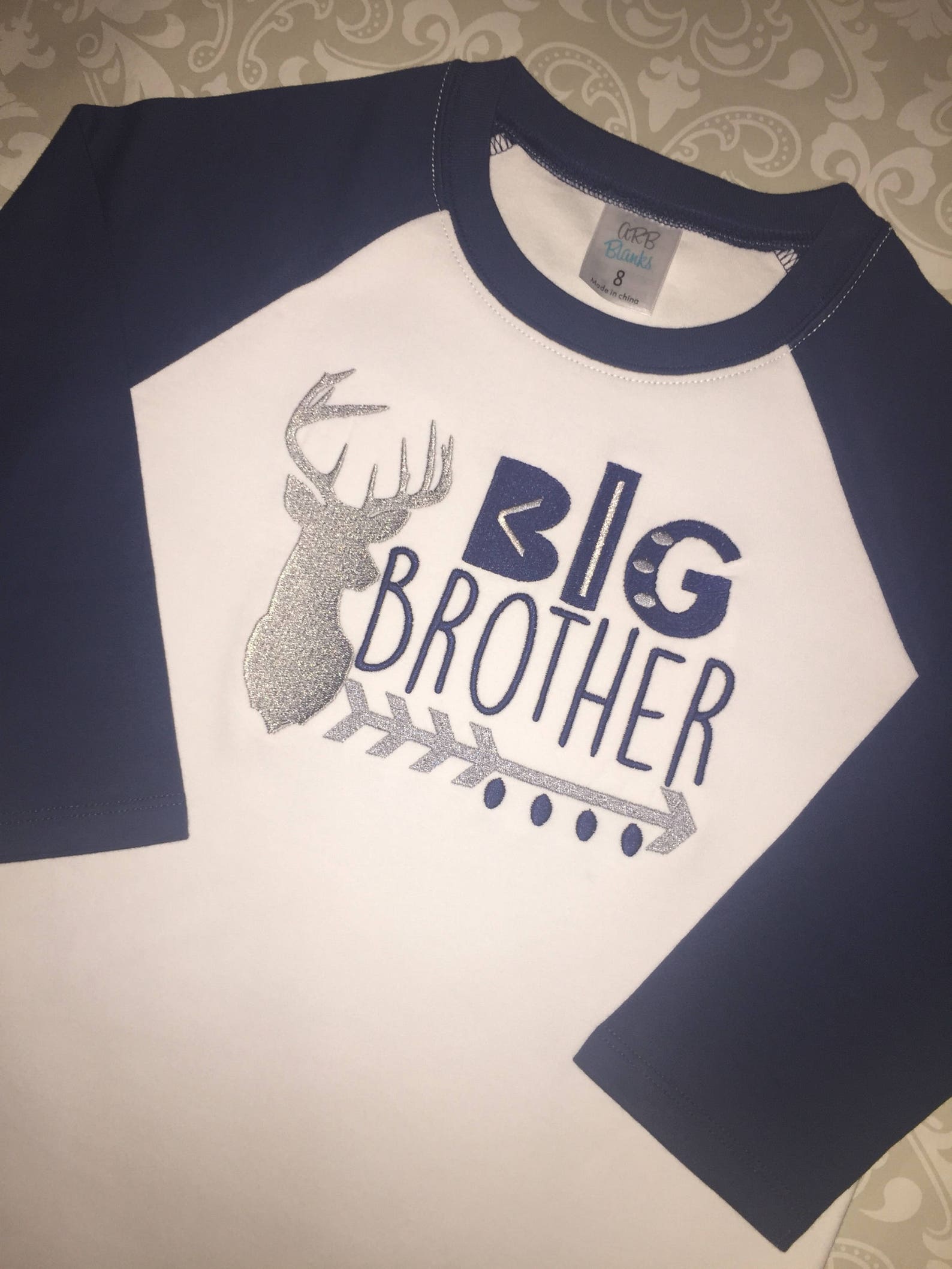 Deer Antler Little Brother Raglan Baby Gown, Matching Big Brother ...