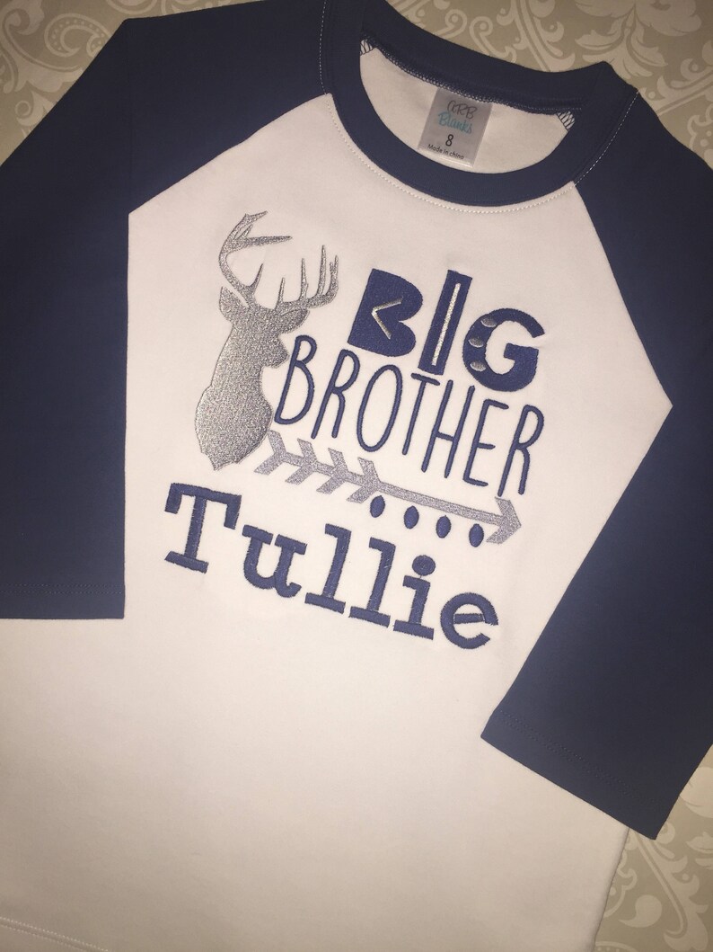 Deer Antler Little Brother Raglan Baby Gown, Matching Big Brother ...
