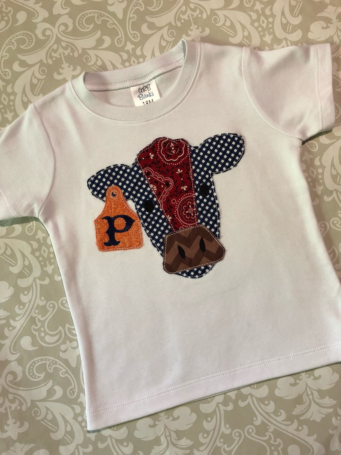 Patchwork Cow Applique Monogram Boys Shorts Outfit Boys Cow - Etsy