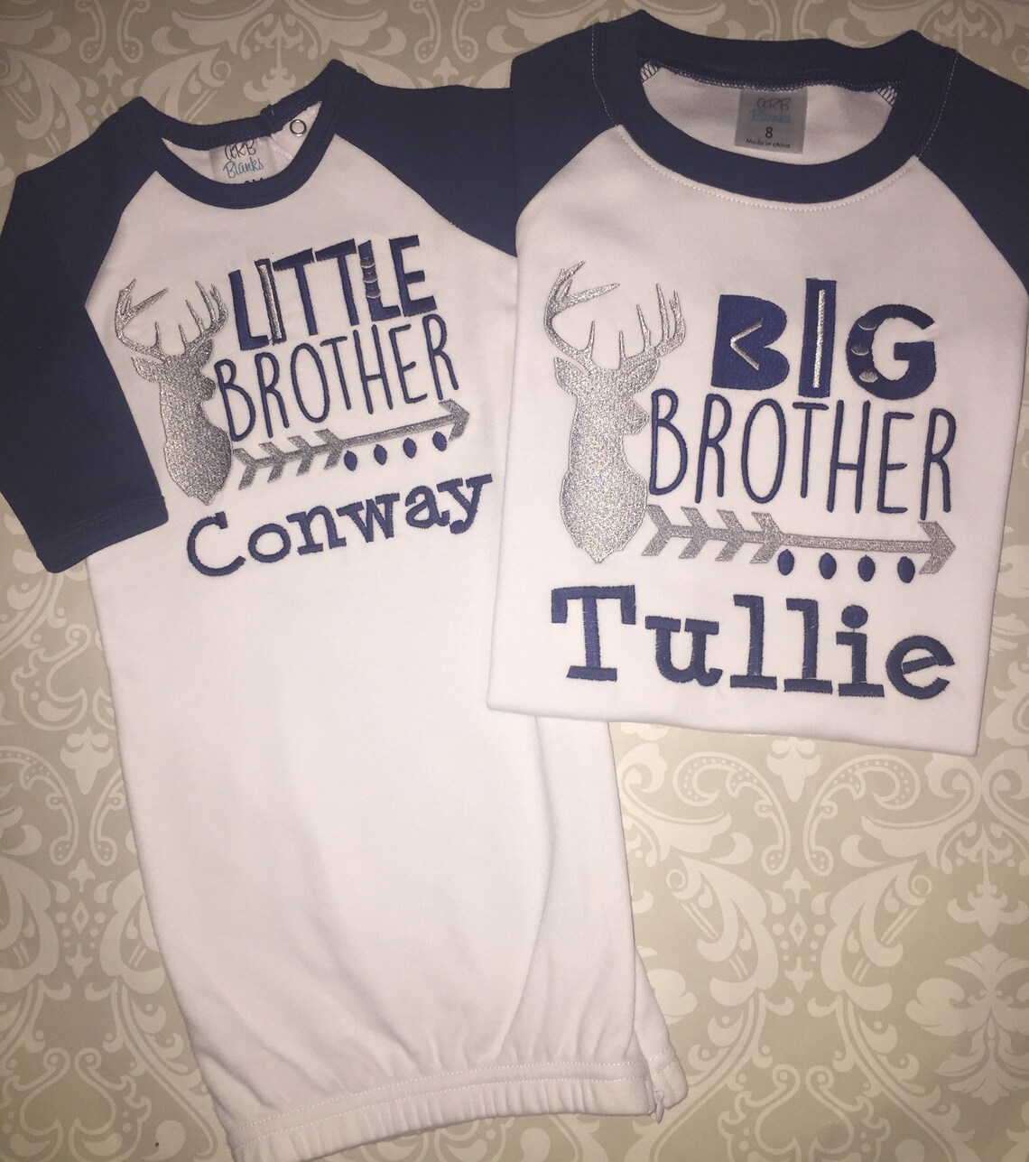 Deer Antler Little Brother Raglan Baby Gown, Matching Big Brother ...