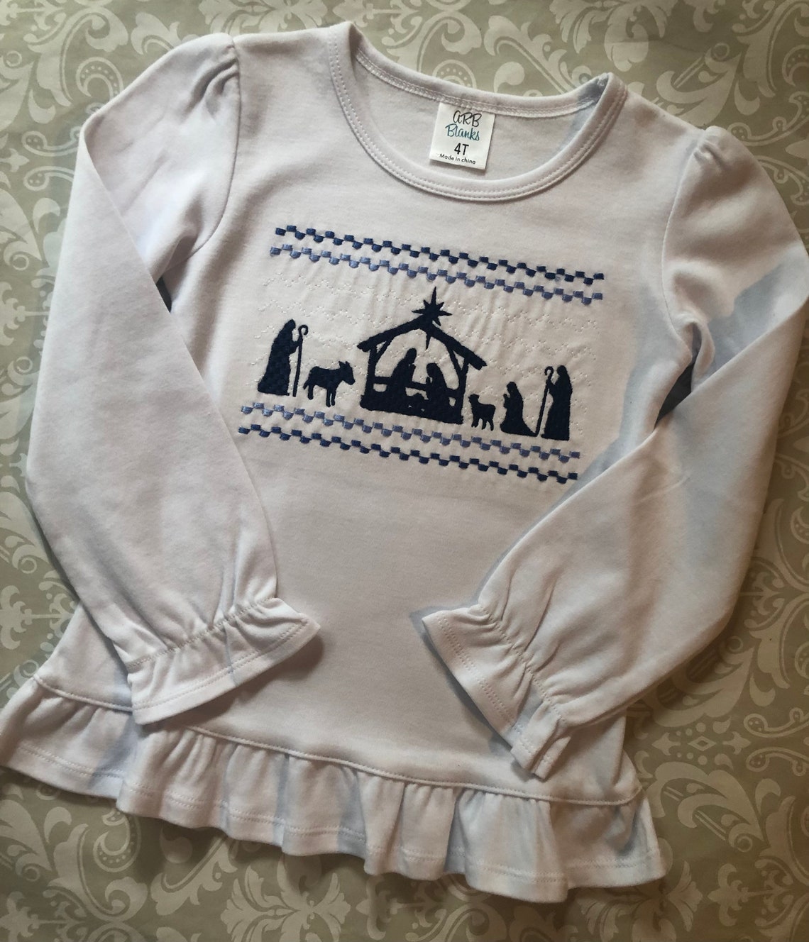 Faux Smocked Nativity Christmas Outfit for Girls Toddler Girl - Etsy