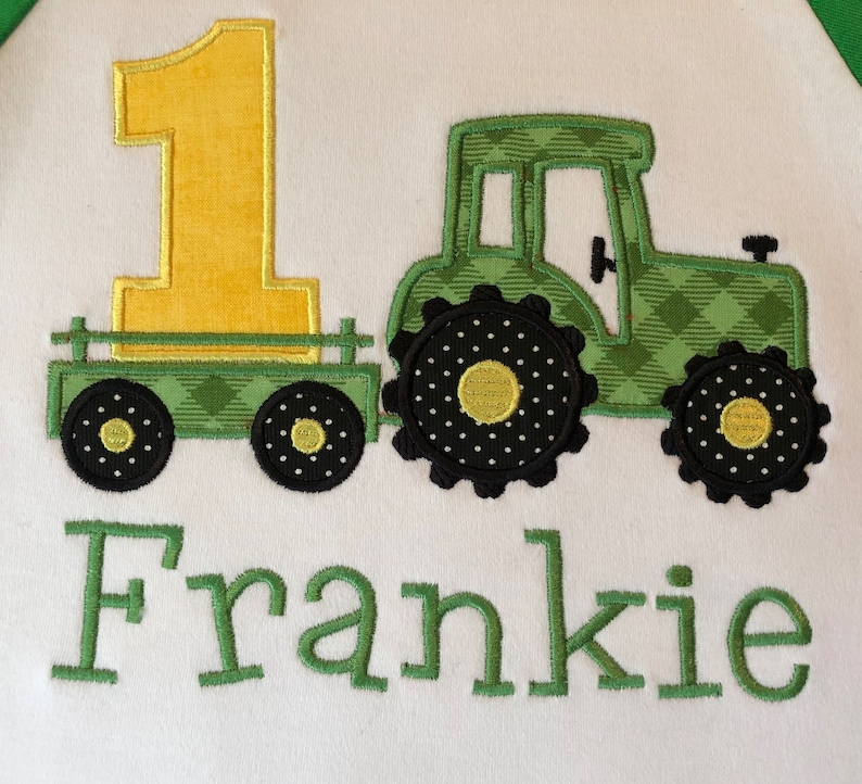 Monogram Tractor Birthday Raglan Tee Farm Birthday Shirt - Etsy