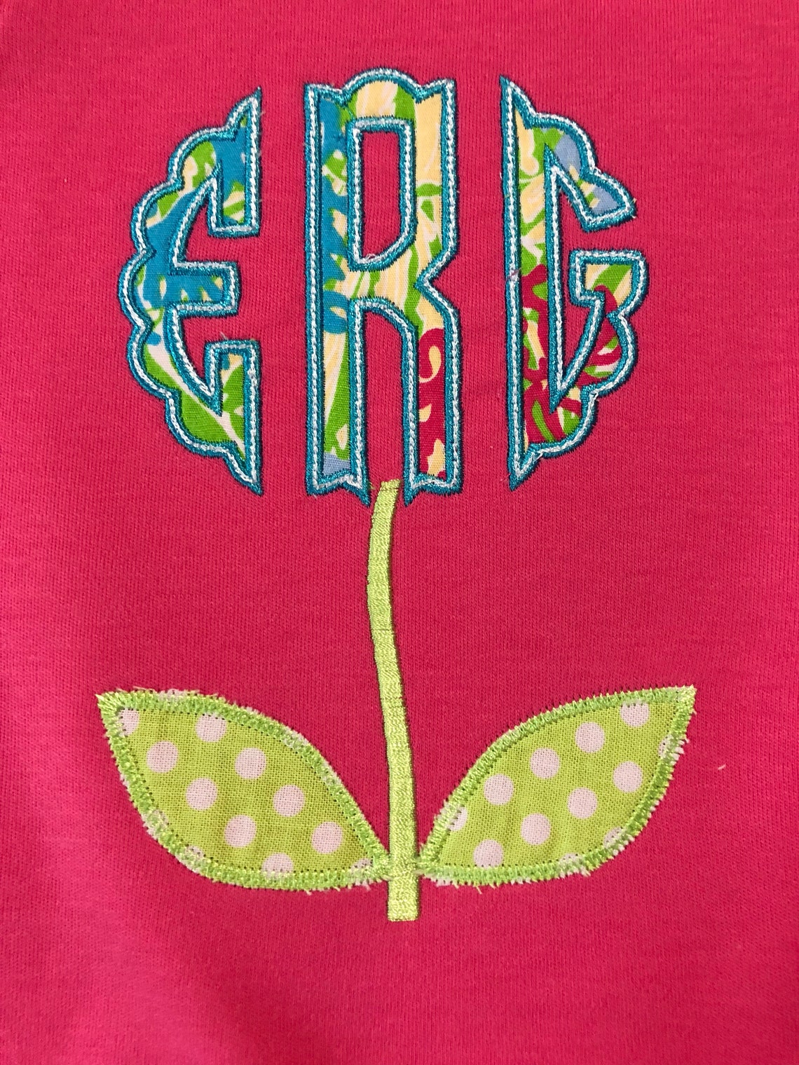 Flower Monogram Bubble, Applique Flower Monogrammed Bubble Romper, Baby ...