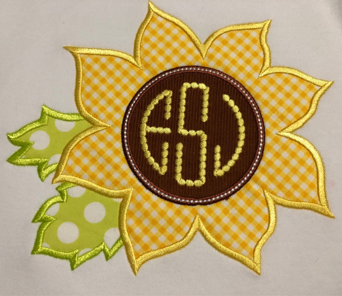 Sunflower Applique Monogram Shorts Set, Summer Monogram Outfit, Girts ...