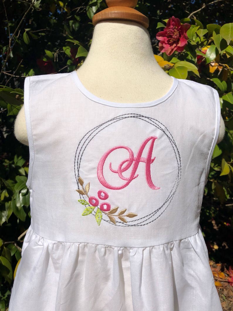 Monogrammed Easter Dress White Monogram Dress Confirmation | Etsy