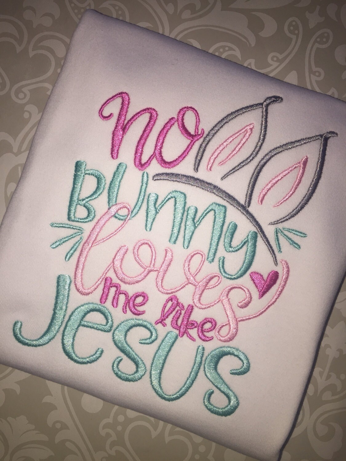 No Bunny Loves Me Like Jesus Embroidered Easter Raglan Tee - Etsy