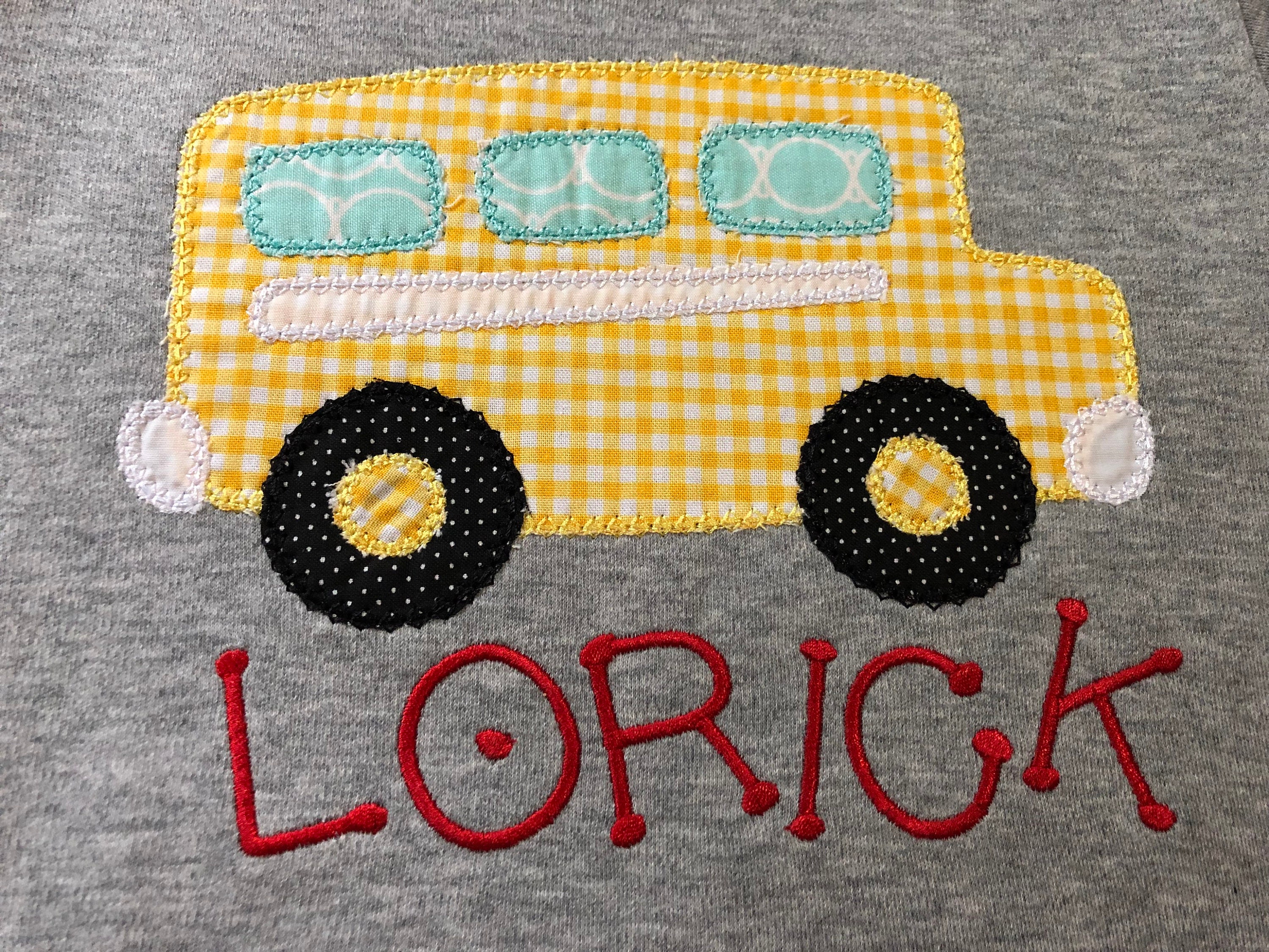 School Bus Applique Boys School Shirt, First Day of School Tees, School ...