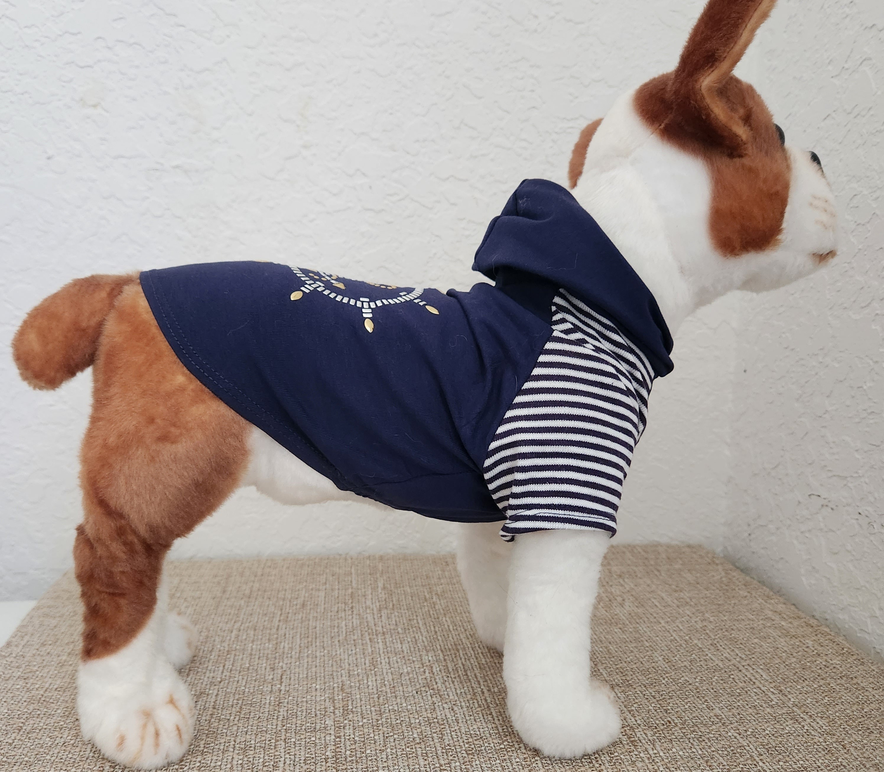 Coastal Charm Dog Hoodie Comfortable Trendy Dog Sweatshirt With a Blue ...