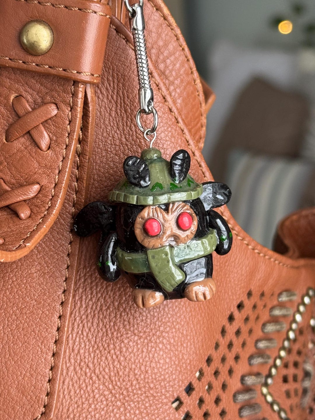 Clay Keychain Bag Charm Mothman Cryptid Accessory - Etsy