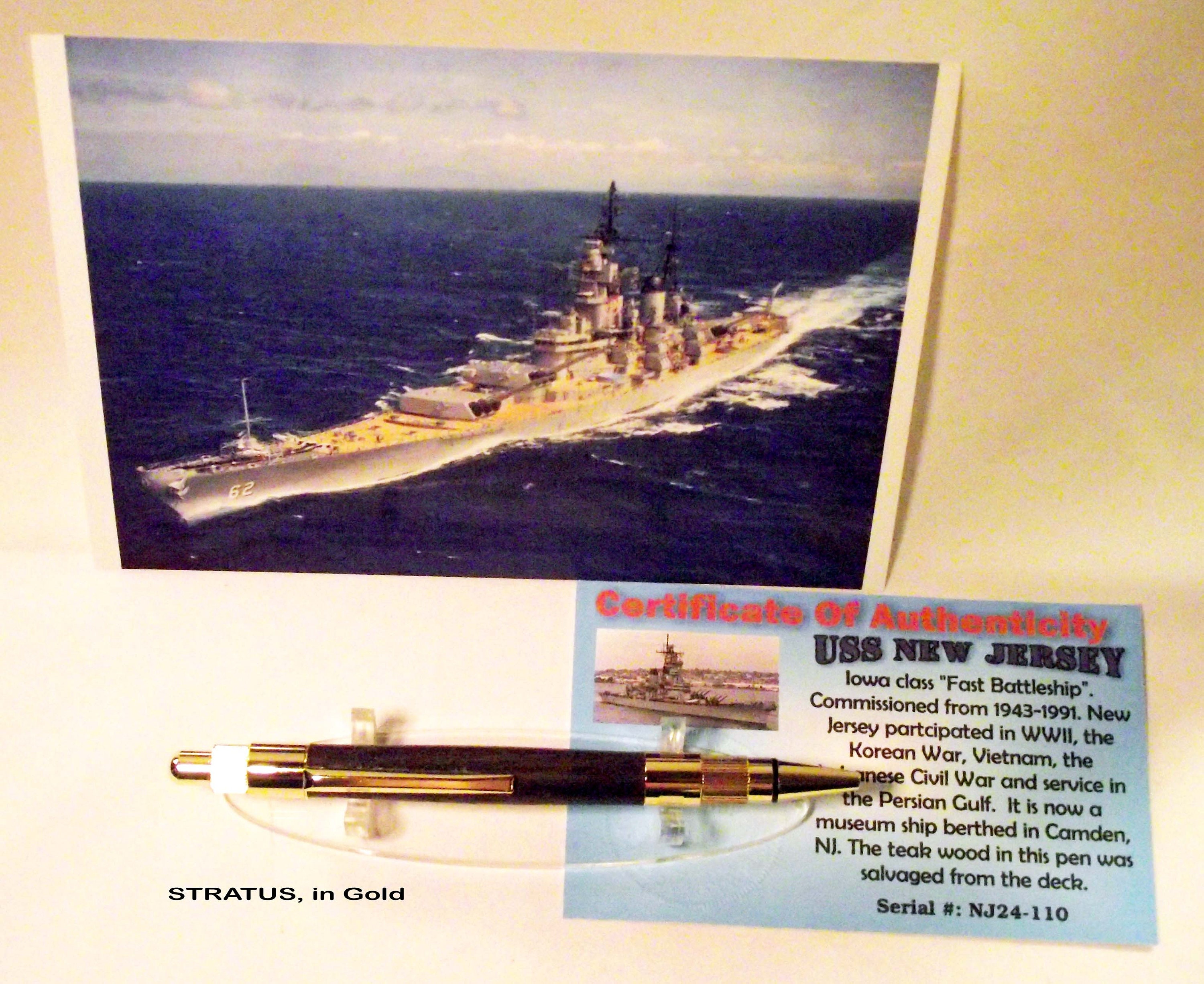 U.S.S. New Jersey Teak Deck Wood Pen - Etsy