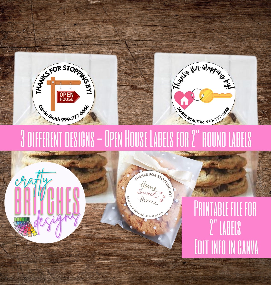 Thanks for Stopping By! 2" Round Colored Open House Labels for Cookies ...
