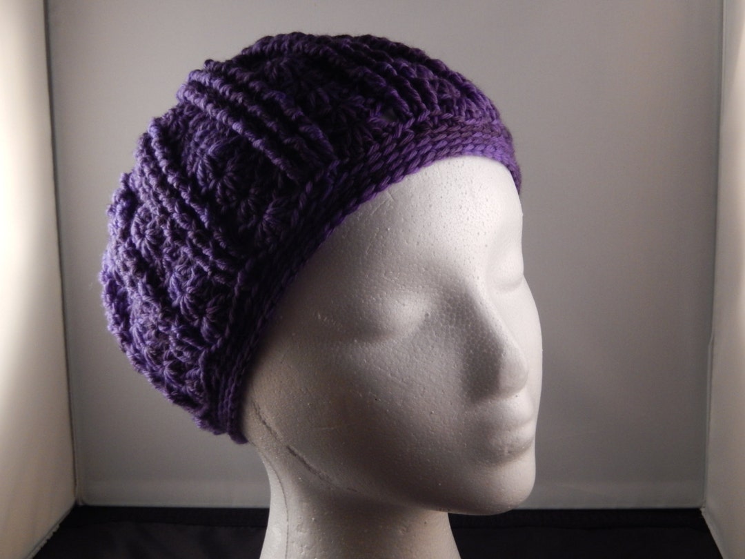 Purple Crochet Cap - Etsy