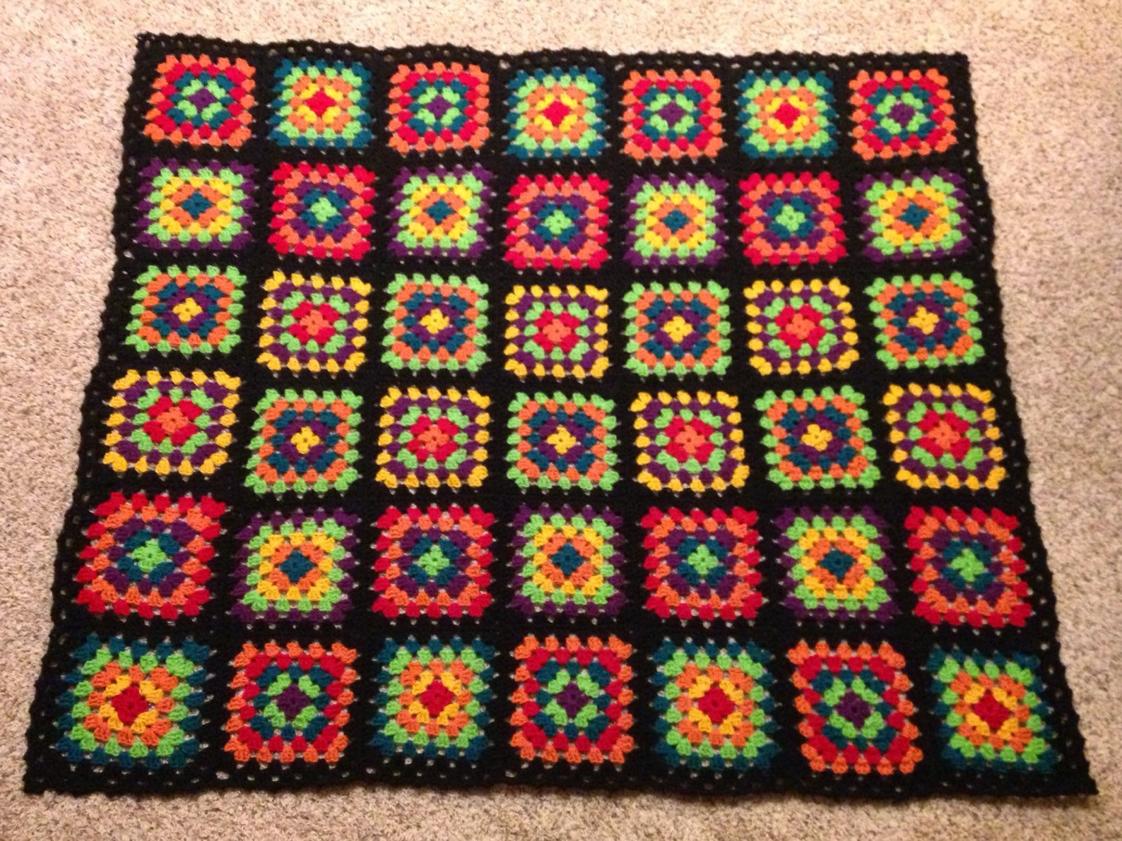 Granny Square Afghan. - Etsy