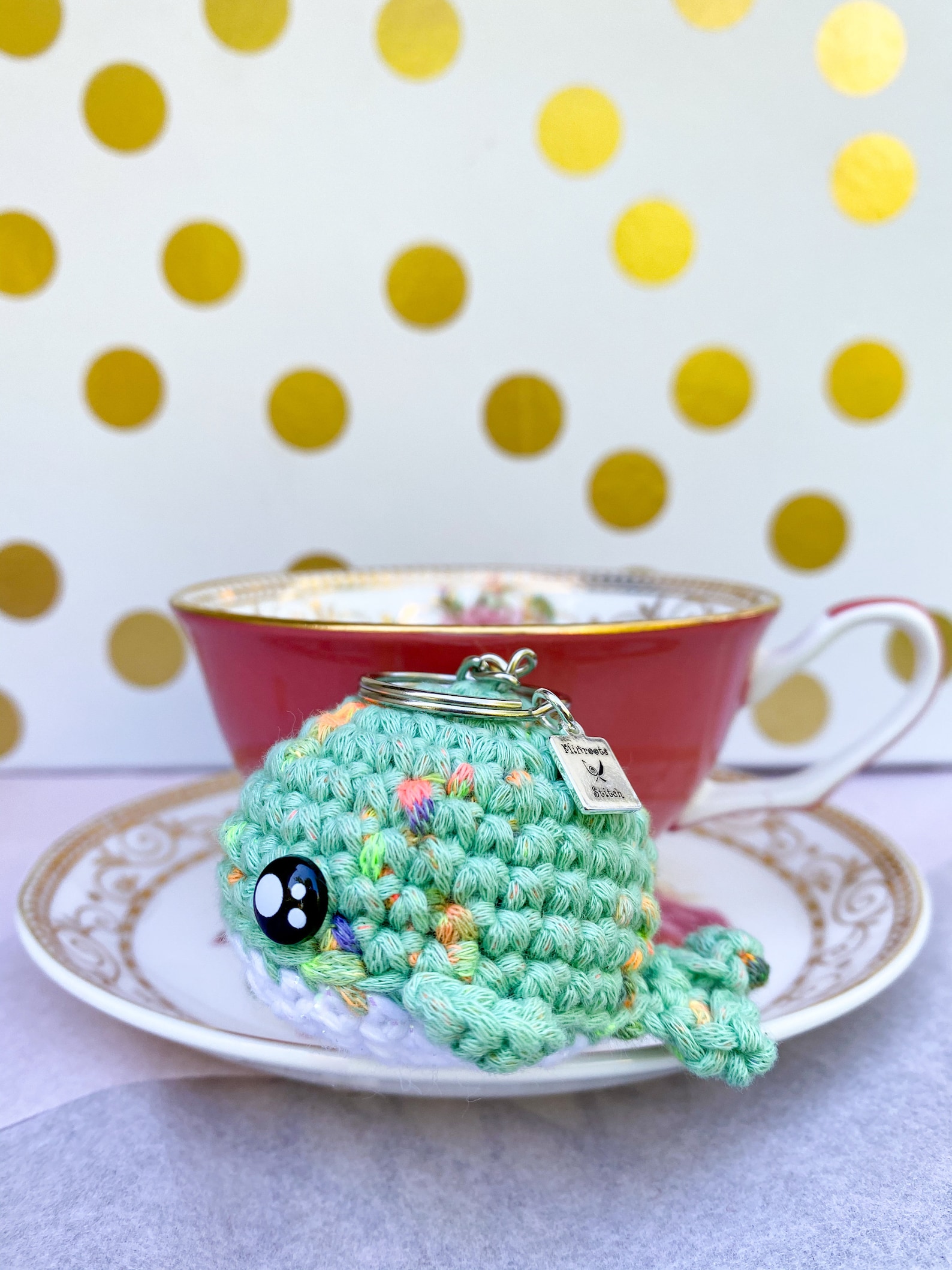 Crochet Barnacle Whale Keychain - Cute Eyes/sparkle Belly - Amigurumi ...